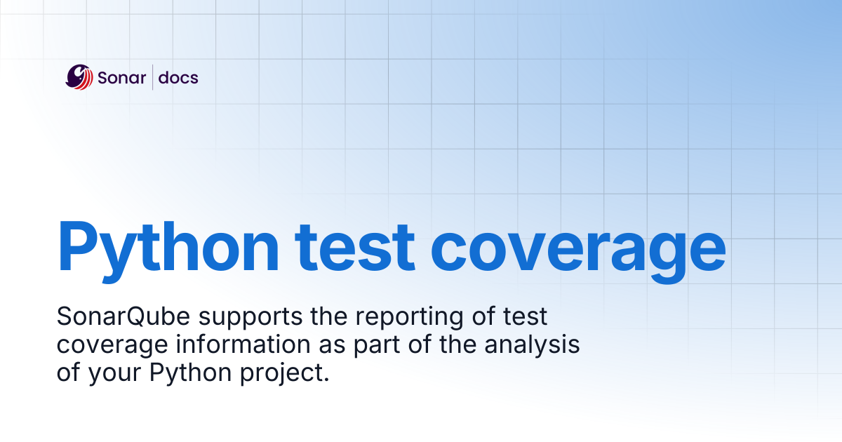 Python test coverage | SonarQube Server 9.9 | Sonar Documentation
